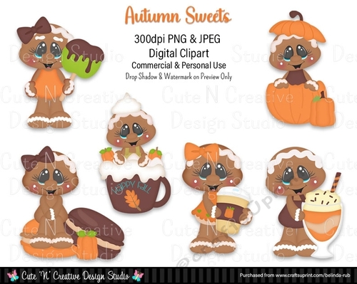 Autumn Sweets Digital Clip Art Set - CUP1146949_43865 | Craftsuprint