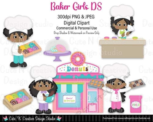 Baker Girls DS Digital Clip Art Set - CUP1147108_43865 | Craftsuprint