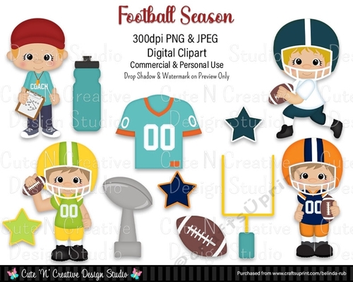 Football Season Digital Clip Art Set - CUP1148517_43865 | Craftsuprint