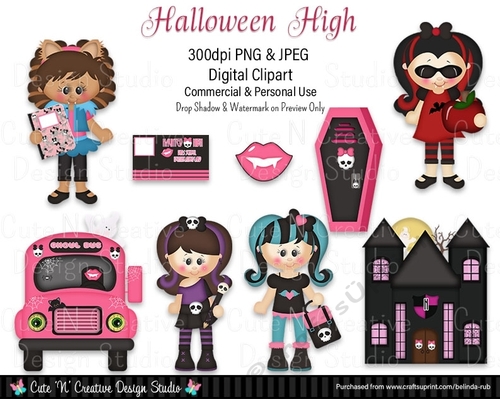 Halloween High Digital Clip Art Set - CUP1166470_43865 | Craftsuprint