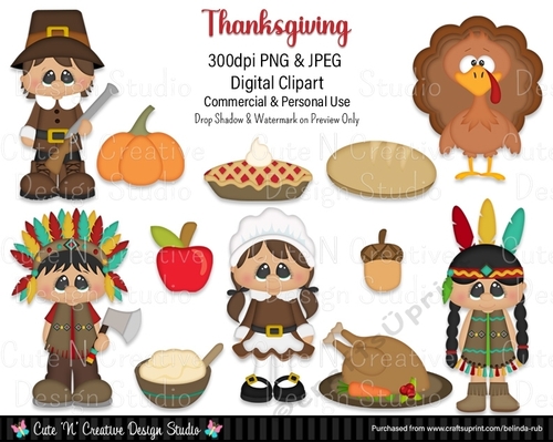 Thanksgiving Digital Clip Art Set - CUP1198488_43865 | Craftsuprint