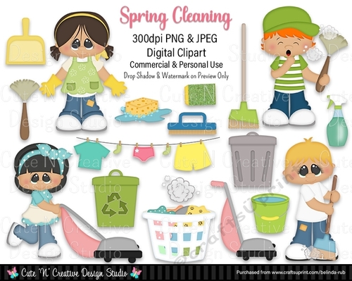 Spring Cleaning Digital Clip Art Set - CUP1198489_43865 | Craftsuprint