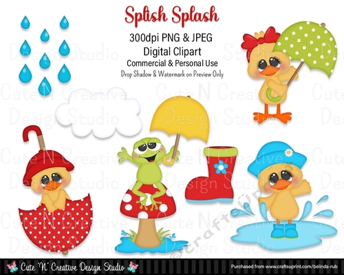 Splish Splash Digital Clip Art Set - CUP1198846_43865 | Craftsuprint