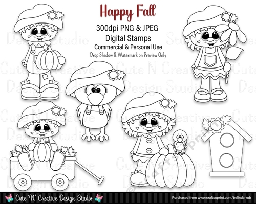 Happy Fall Digital Stamp Set - CUP1199023_43865 | Craftsuprint