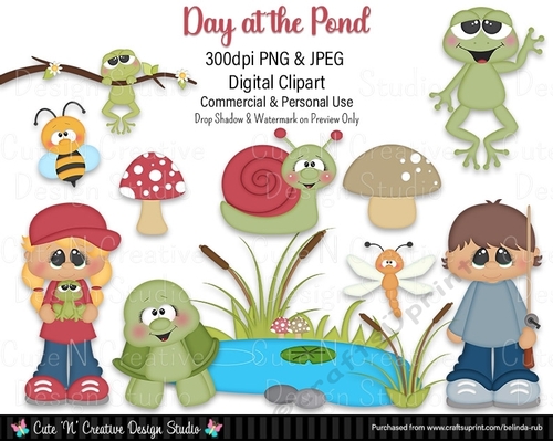 Day at the Pond Digital Clip Art Set - CUP1199380_43865 | Craftsuprint