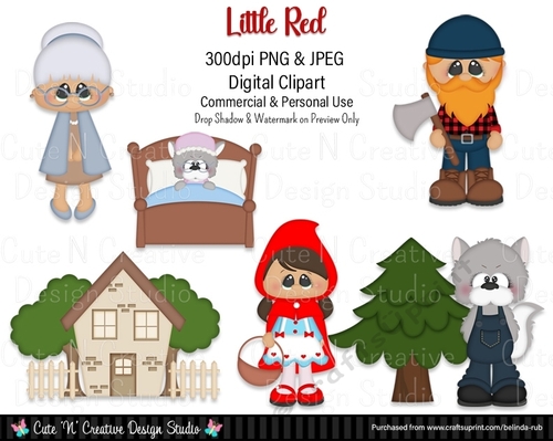 Little Red Digital Clip Art Set - CUP1199387_43865 | Craftsuprint