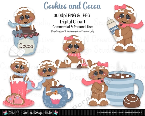 Cookies and Cocoa Digital Clip Art Set - CUP1199621_43865 | Craftsuprint