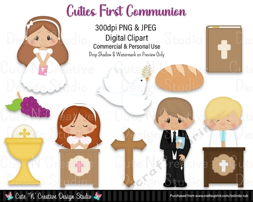 Cuties My First Communion Digital Clip Art Set - CUP997093_43865 ...