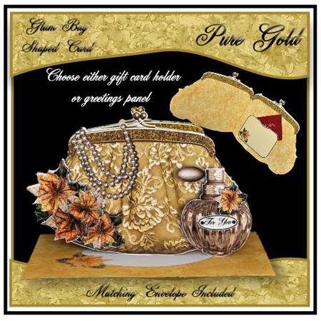 Glam Bag Shaped Card - Pure Gold - CUP563495_1302 | Craftsuprint