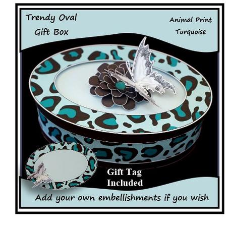 Trendy Oval Gift Box - Turquoise - CUP623874_1302 | Craftsuprint