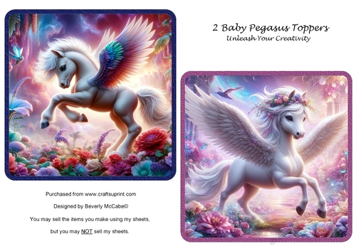 2 Baby Pegasus Toppers - CUP1287772_1399 | Craftsuprint
