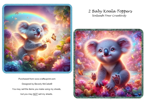 2 Baby Koala Toppers - CUP1289274_1399 | Craftsuprint
