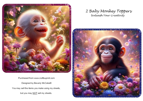 2 Baby Monkey Toppers - CUP1289297_1399 | Craftsuprint