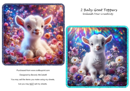 2 Baby Goat Toppers - CUP1289299_1399 | Craftsuprint