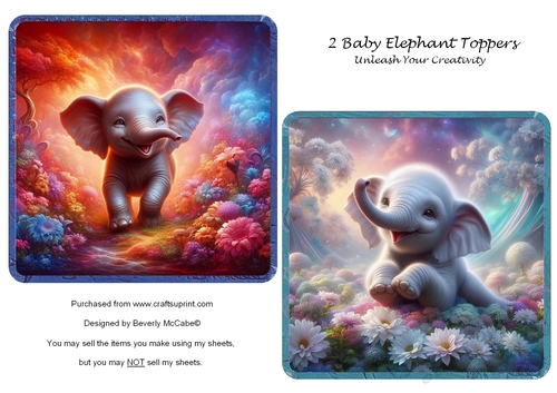 2 Baby Elephant Toppers - CUP1289303_1399 | Craftsuprint