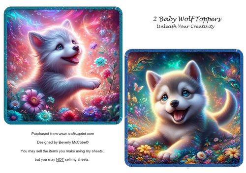 2 Baby Wolf Toppers - CUP1289307_1399 | Craftsuprint
