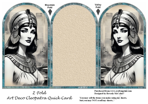 Art Deco Cleopatra Quick Card - CUP1289512_1399 | Craftsuprint