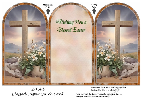 Blessed Easter Z-Fold Quick Card - CUP1290117_1399 | Craftsuprint