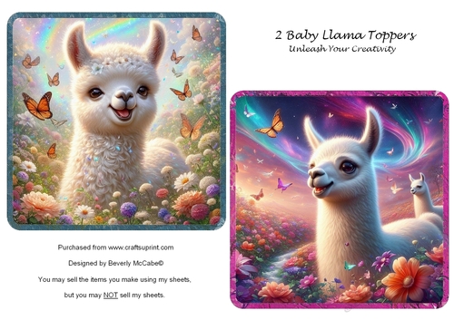 2 Baby Llama Toppers - CUP1290995_1399 | Craftsuprint