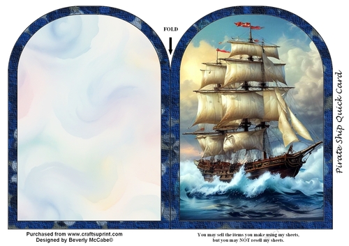 Pirate Ship Quick Card - CUP1291329_1399 | Craftsuprint