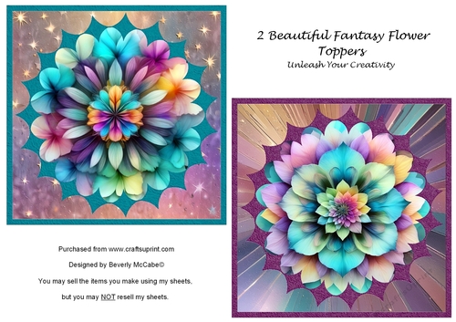 2 Fantasy Flower Toppers - CUP1296419_1399 | Craftsuprint