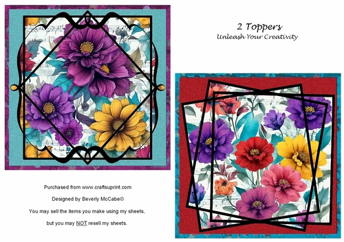 2 Lovely Floral Toppers - CUP1300407_1399 | Craftsuprint