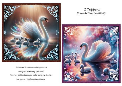 2 Swan Toppers - CUP1301854_1399 | Craftsuprint