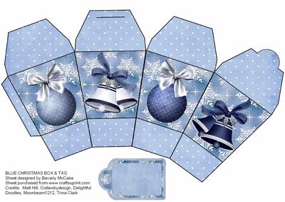 Blue Christmas Small Box & Tag - CUP269718_1399 | Craftsuprint