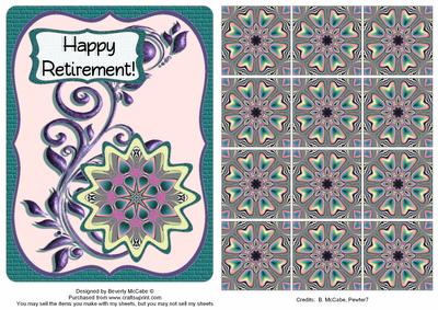 Happy Retirement Tea Bag Floral - CUP327215_1399 | Craftsuprint