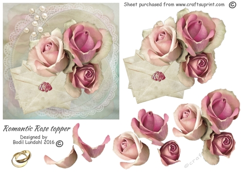 Romantic Rose topper - CUP737904_1395 | Craftsuprint