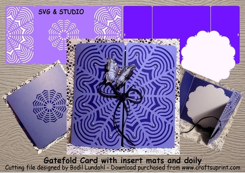 Gatefold card with insert panels and doily - CUP880053_1395 | Craftsuprint