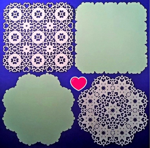 Two lovely heart mats with backings - CUP911869_1395 | Craftsuprint