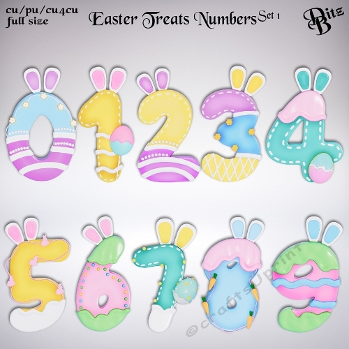 Easter Treats Numbers Set 1 - CUP1373771_135210 | Craftsuprint