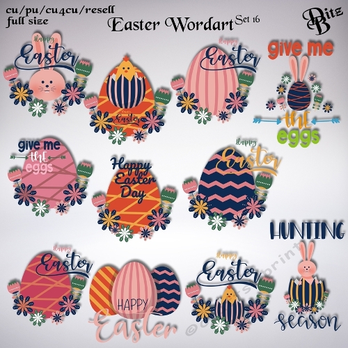 Easter Wordart Set 16 - CUP1373812_135210 | Craftsuprint