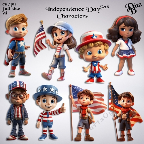 4th of July Characters Set 8 - CUP1373970_135210 | Craftsuprint