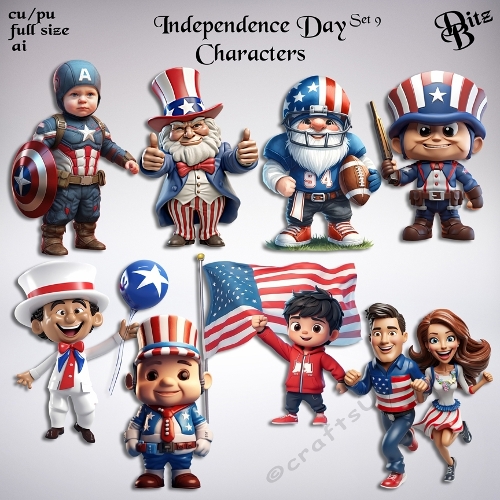Independence Day Characters Set 9 - CUP1373971_135210 | Craftsuprint