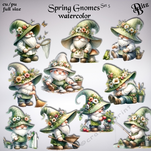 Spring Gnomes Set 5 - CUP1373992_135210 | Craftsuprint