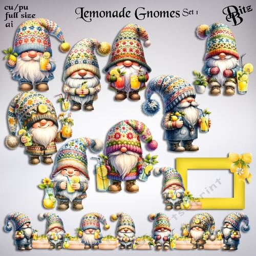 Lemonade Gnomes Set 1 - CUP1374136_135210 | Craftsuprint