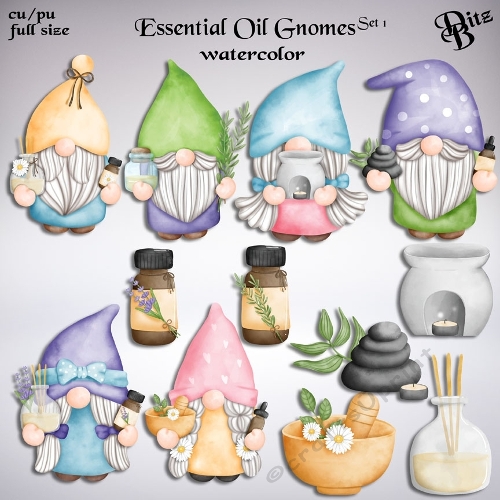 Essential Oil Gnomes Set 1 - CUP1374145_135210 | Craftsuprint