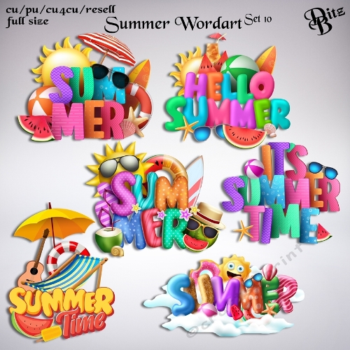 Summer Word Art Set 10 - CUP1374182_135210 | Craftsuprint