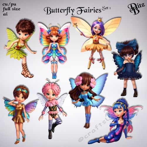 Butterfly Fairies Set 1 - CUP1374569_135210 | Craftsuprint