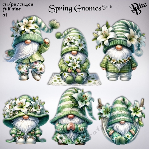 Spring Gnomes Set 6 - CUP1376768_135210 | Craftsuprint
