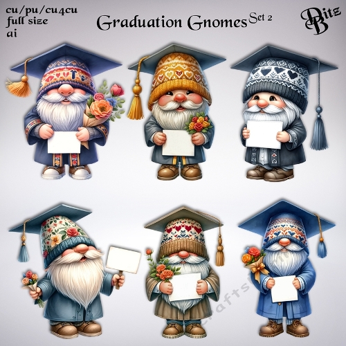 Graduation Gnomes Set 2 - CUP1377499_135210 | Craftsuprint