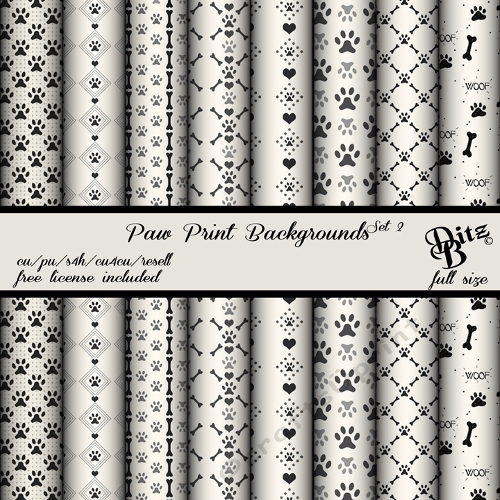 Paw Print Backgrounds Set 2 - CUP1389669_135210 | Craftsuprint