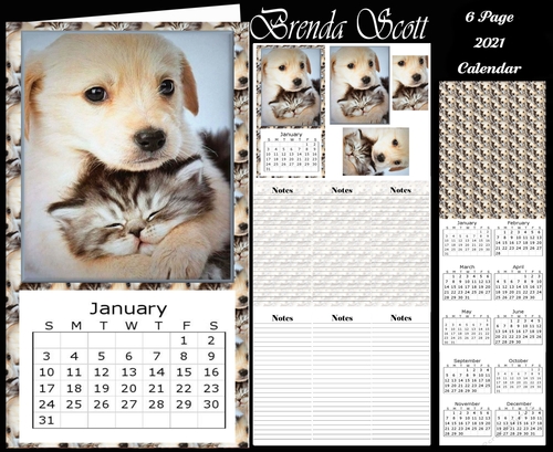 2021 Calendar - Cuddly Dog and Cat - CUP1039078_9035 | Craftsuprint