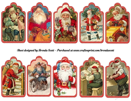 Vintage Santa Christmas Tags 3 - CUP813117_9035 | Craftsuprint