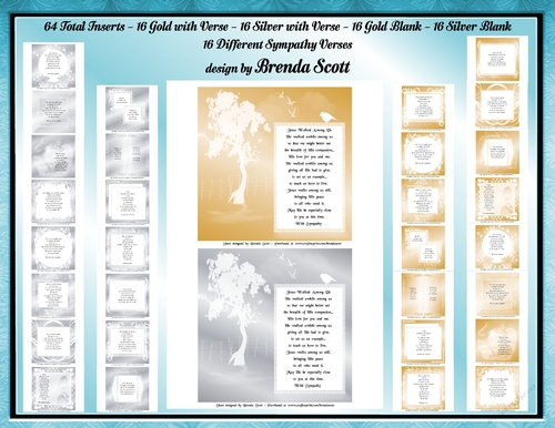 Sympathy Inserts to fit 8 x 8 Cards - CUP850300_9035 | Craftsuprint