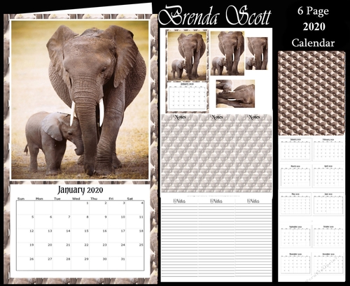 Elephant and Baby - 2020 Calendar - CUP985412_9035 | Craftsuprint
