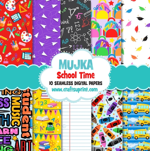 School Digital Scrapbook papers, seamless graduation patterns ...