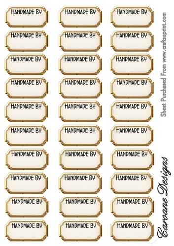 A4 sheet of Handmade by labels - 5 - CUP1005047_21555 | Craftsuprint